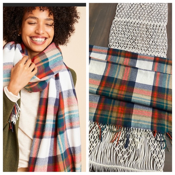 J. Crew | Accessories | J Crew Juniper Large Checkered Scarf | Poshmark